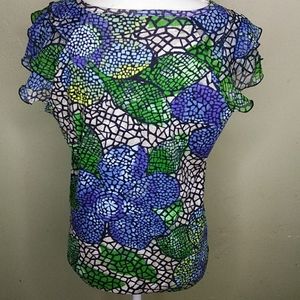 Caribbean Joe | Tops | Caribbean Joe Mosaic Print Embellished Top Pm ...